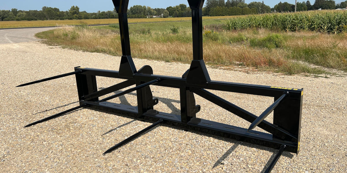 Heavy-Duty Skid Steer Bale Spears - Stinger Attachments (BS5-3XD/BS5-5